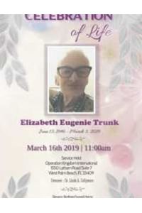 Ms. Elizabeth Trunk Obituary in Belle Glade Palm Beach at Stevens Brothers Funeral Home | Obit