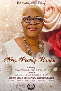 Pearly Rankin-Smith Obituary in Ft. Lauderdale at McWhite's Funeral ...