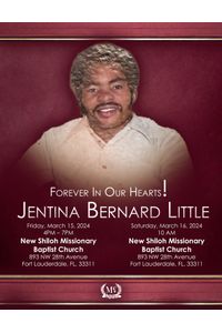 Jentina Bernard Little Obituary in Ft. Lauderdale at McWhite's Funeral ...