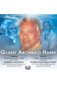 Gilbert A Harry Obituary in Ft. Lauderdale at McWhite's Funeral Home ...