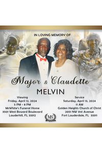 Claudette Smith Melvin Obituary in Ft. Lauderdale at McWhite's Funeral Home | Obit
