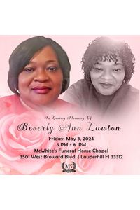 Beverly Ann Lawton Obituary in Ft. Lauderdale at McWhite's Funeral Home ...
