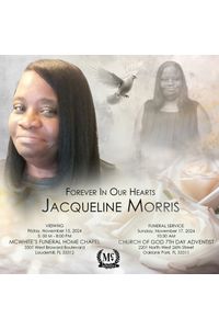 Jacqueline Morris Obituary in Ft. Lauderdale at McWhite's Funeral Home ...