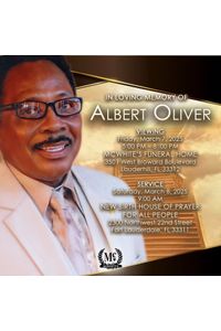 Albert Oliver Obituary in Ft. Lauderdale at McWhite's Funeral Home | Obit