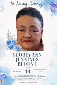Gloria Ann Blount Obituary in Atlanta at Alfonso Dawson Mortuary, Inc ...
