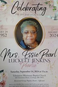 Mrs. Essie (Pearlie) P. Jenkins Obituary in Kosciusko at Myricks ...