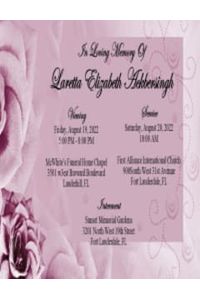Laretta Elizabeth Ackbersingh Obituary in Ft. Lauderdale at McWhite's ...