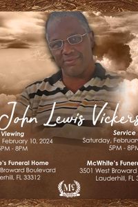 John Lewis Vickers Obituary in Ft. Lauderdale at McWhite's Funeral Home | Obit