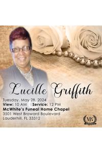 Lucille Griffith Obituary in Ft. Lauderdale at McWhite's Funeral Home | Obit