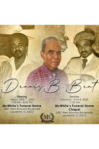 Dennis B Bent Obituary in Ft. Lauderdale at McWhite's Funeral Home | Obit