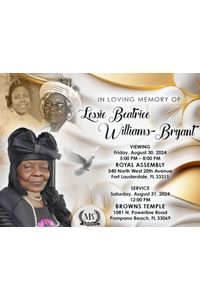 Lessie Beatrice Williams-Bryant Obituary in Ft. Lauderdale at McWhite's ...