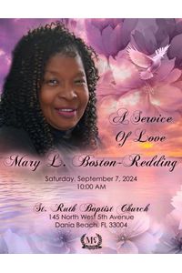 Mary Louise Boston-Redding Obituary in Ft. Lauderdale at McWhite's ...