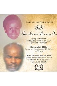 Joe L. Lowery Jr. Obituary in Ft. Lauderdale at McWhite's Funeral Home ...