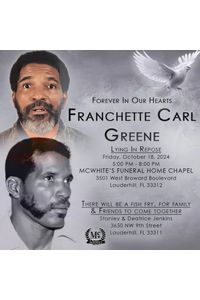 Franchette Carl Greene Obituary in Ft. Lauderdale at McWhite's Funeral ...