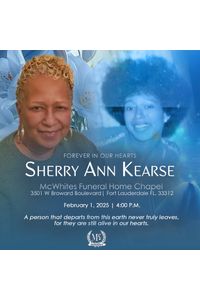 Sherry Ann Kearse Obituary in Ft. Lauderdale at McWhite's Funeral Home ...