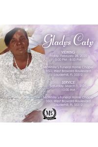 Gladys Caty Obituary in Ft. Lauderdale at McWhite's Funeral Home | Obit