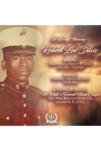 Robert Lee Davis Obituary in Ft. Lauderdale at McWhite's Funeral Home | Obit