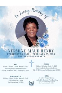 Nermaine Maud Henry Obituary in Ft. Lauderdale at McWhite's Funeral Home | Obit