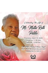 Mattie Ruth Patillo Obituary in Ft. Lauderdale at McWhite's Funeral Home | Obit
