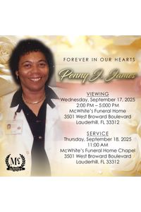 Penny James Obituary in Ft. Lauderdale at McWhite's Funeral Home | Obit