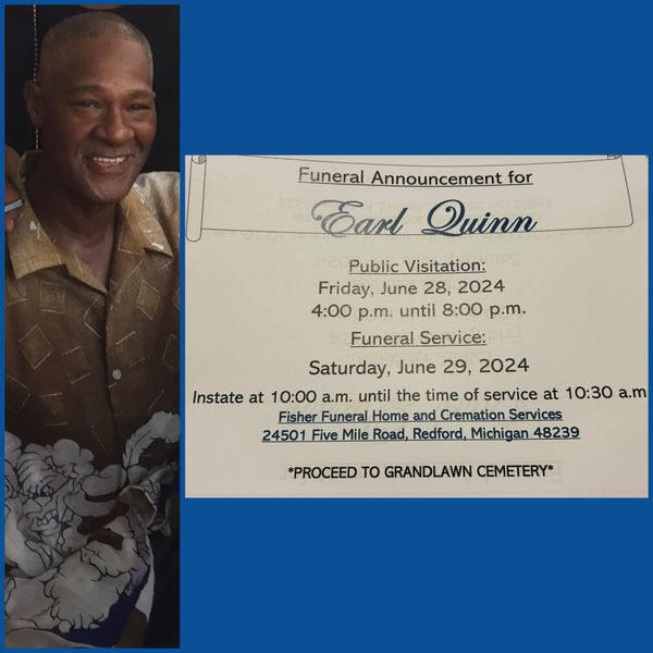 Earl Quinn Obituary in Redford Township at Fisher Funeral Home | Obit