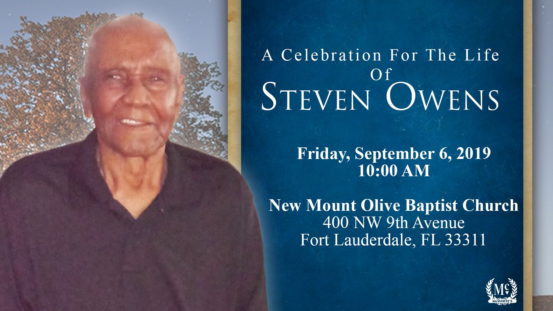 Steven Owens Obituary in Ft. Lauderdale at McWhite's Funeral Home | Obit