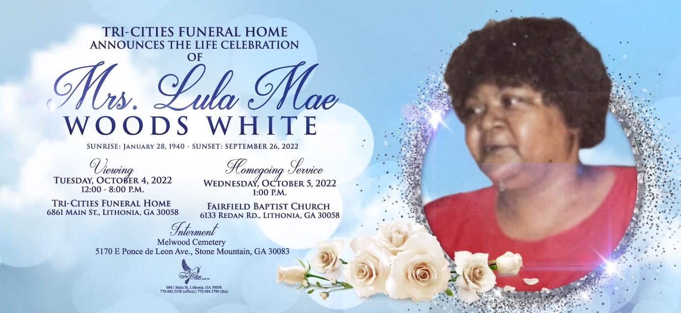 Lula Mae Woods White Obituary in Lithonia at Tri-Cities Funeral Home | Obit