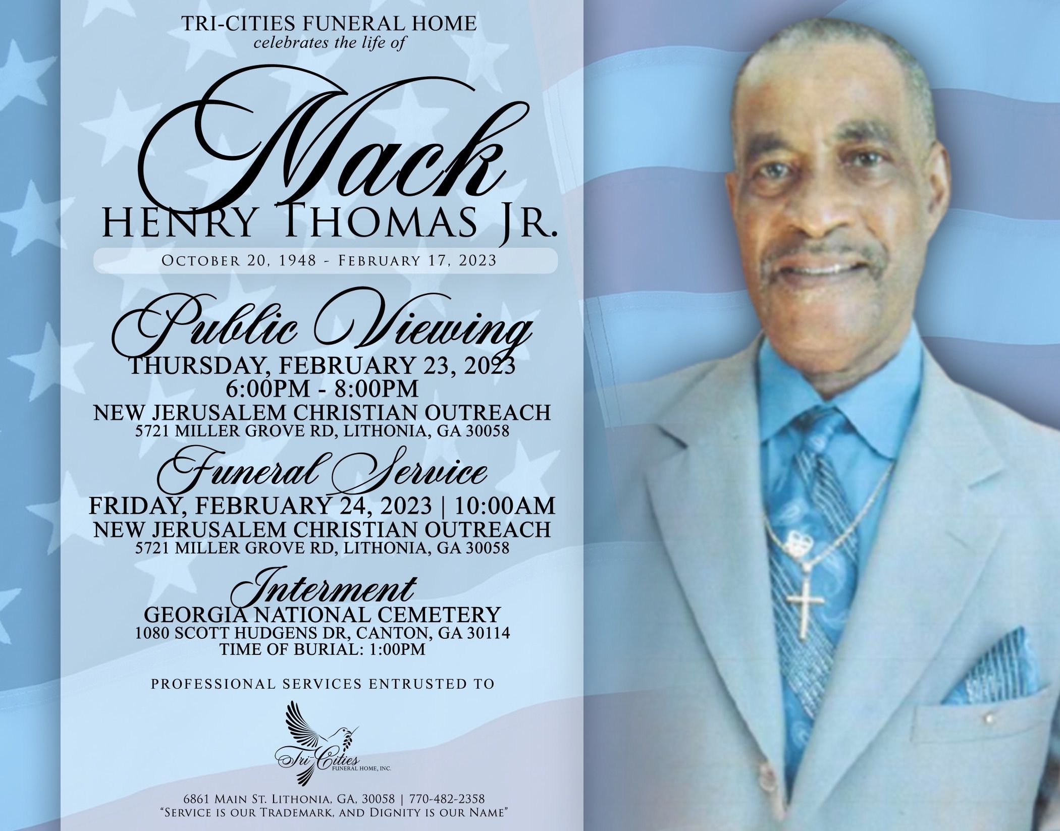 Mack Henry Thomas, Jr. Obituary in Lithonia at Tri-Cities Funeral Home ...