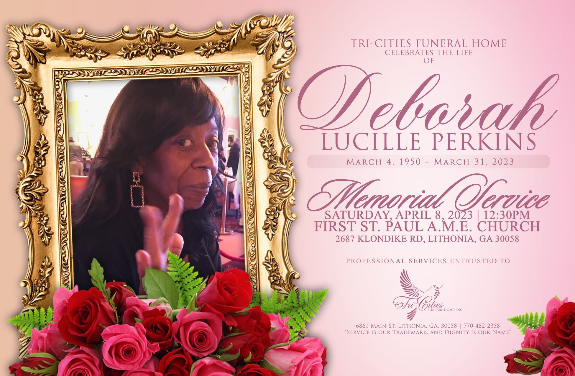 Deborah Lucille Perkins Obituary in Lithonia at Tri-Cities Funeral Home ...