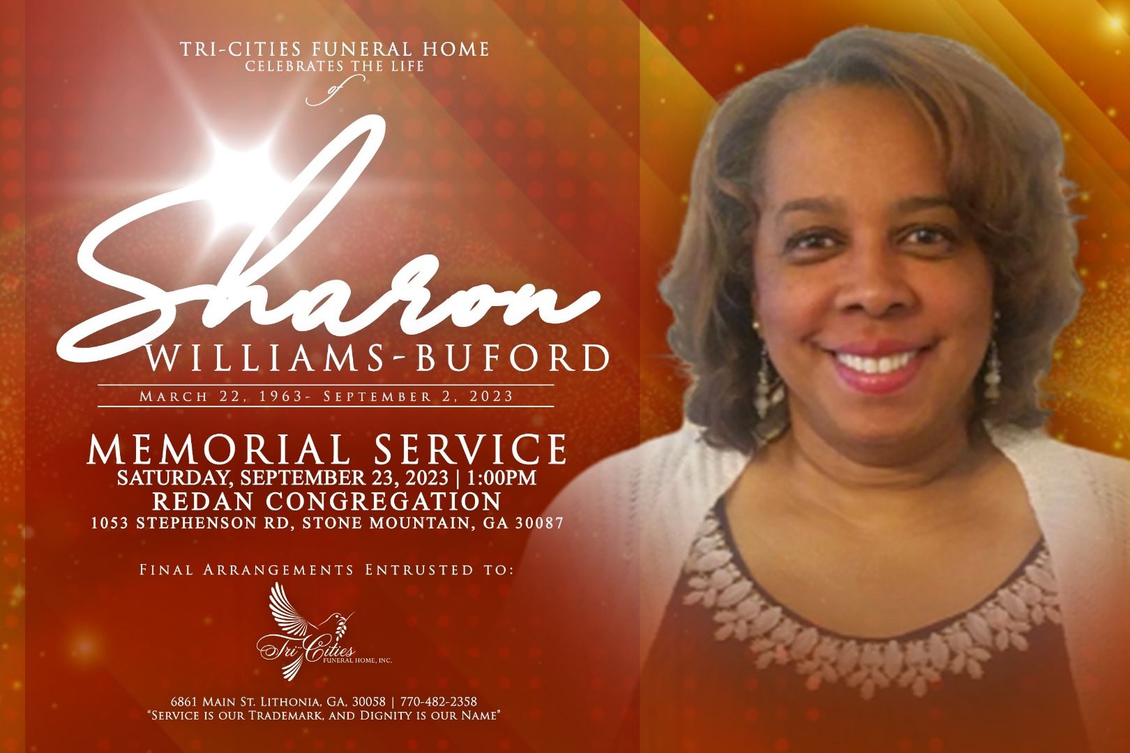 Sharon Williams-Buford Obituary in Lithonia at Tri-Cities Funeral Home ...