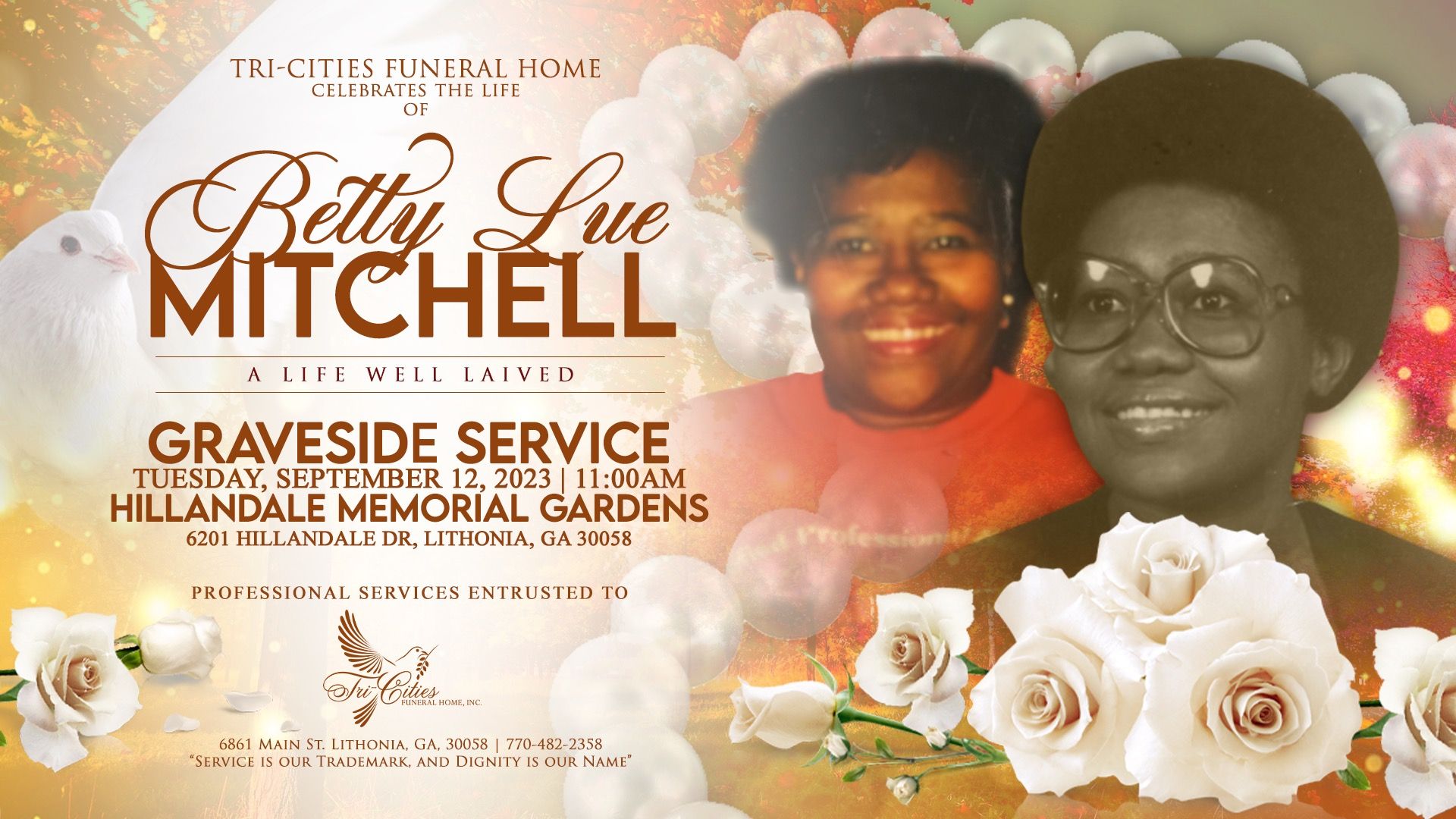 Betty Lue Mitchell Obituary in Lithonia at Tri-Cities Funeral Home | Obit