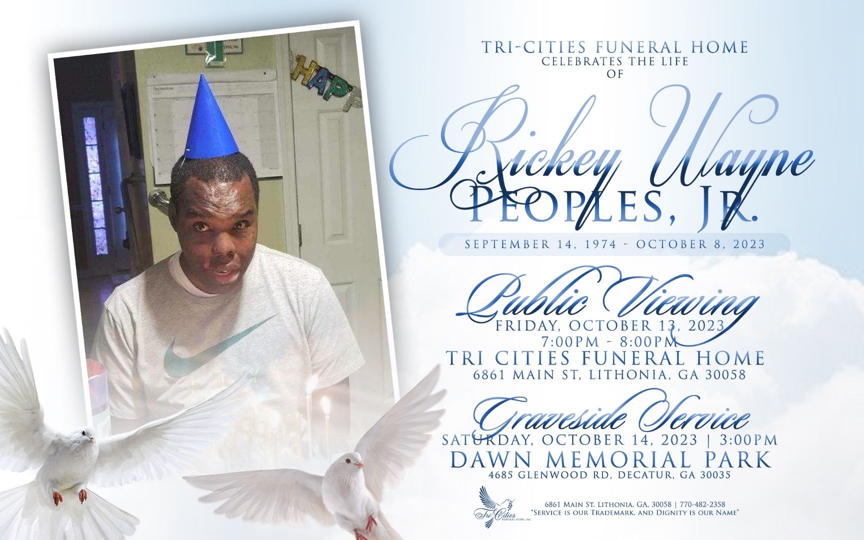 Rickey Wayne Peoples, Jr. Obituary in Lithonia at Tri-Cities Funeral ...