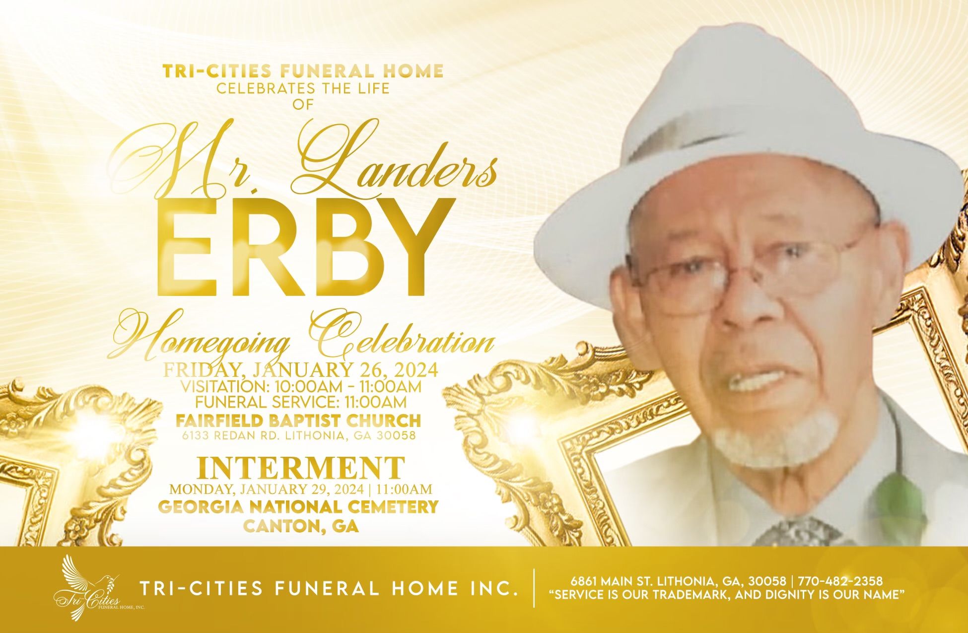 Landers Erby Obituary in Lithonia at Tri-Cities Funeral Home | Obit