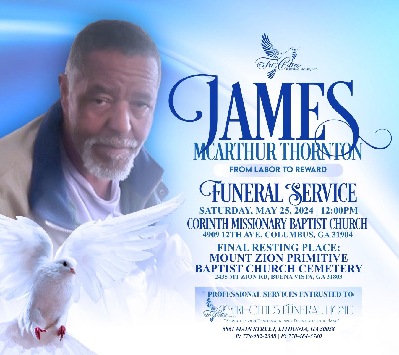 James McArthur Thornton Obituary in Lithonia at Tri-Cities Funeral Home ...