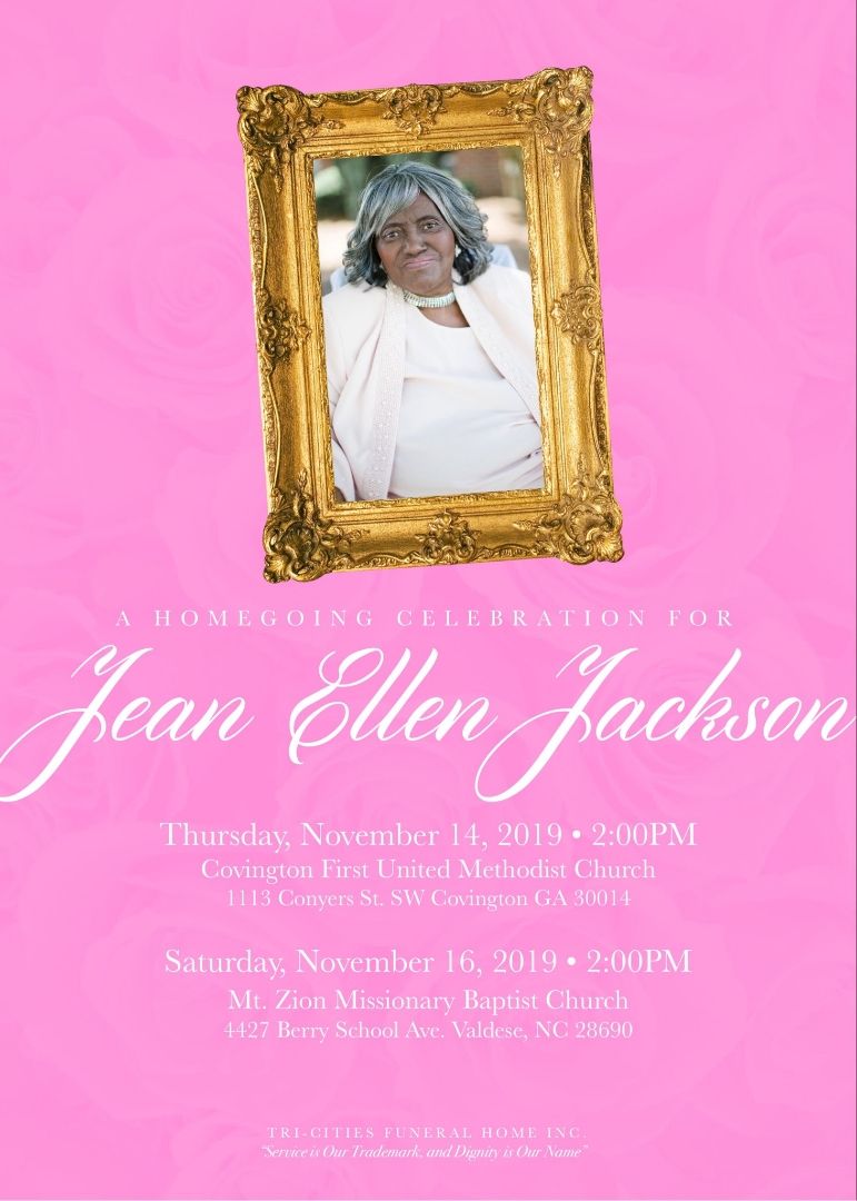 Jean Jackson Obituary in Lithonia at Tri-Cities Funeral Home | Obit